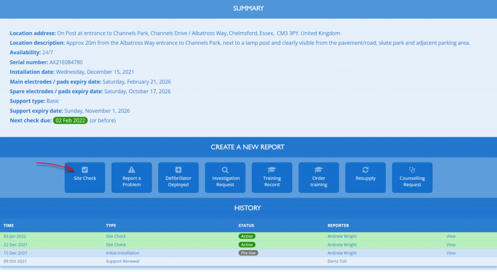 Defib Site Checks – Channels Community